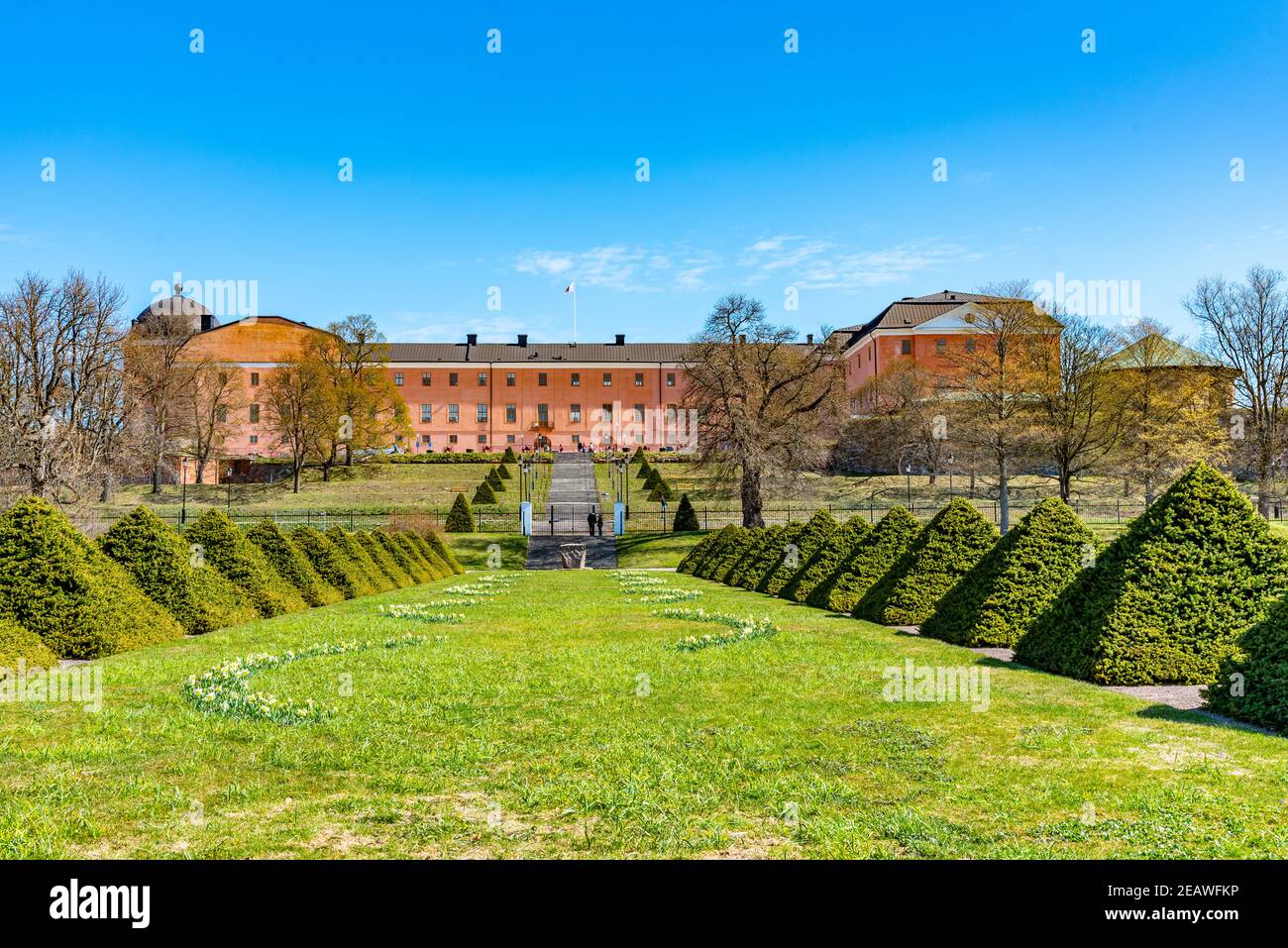 Castle in Uppsala viewed from the botanical garden, Sweden Stock Photo ...