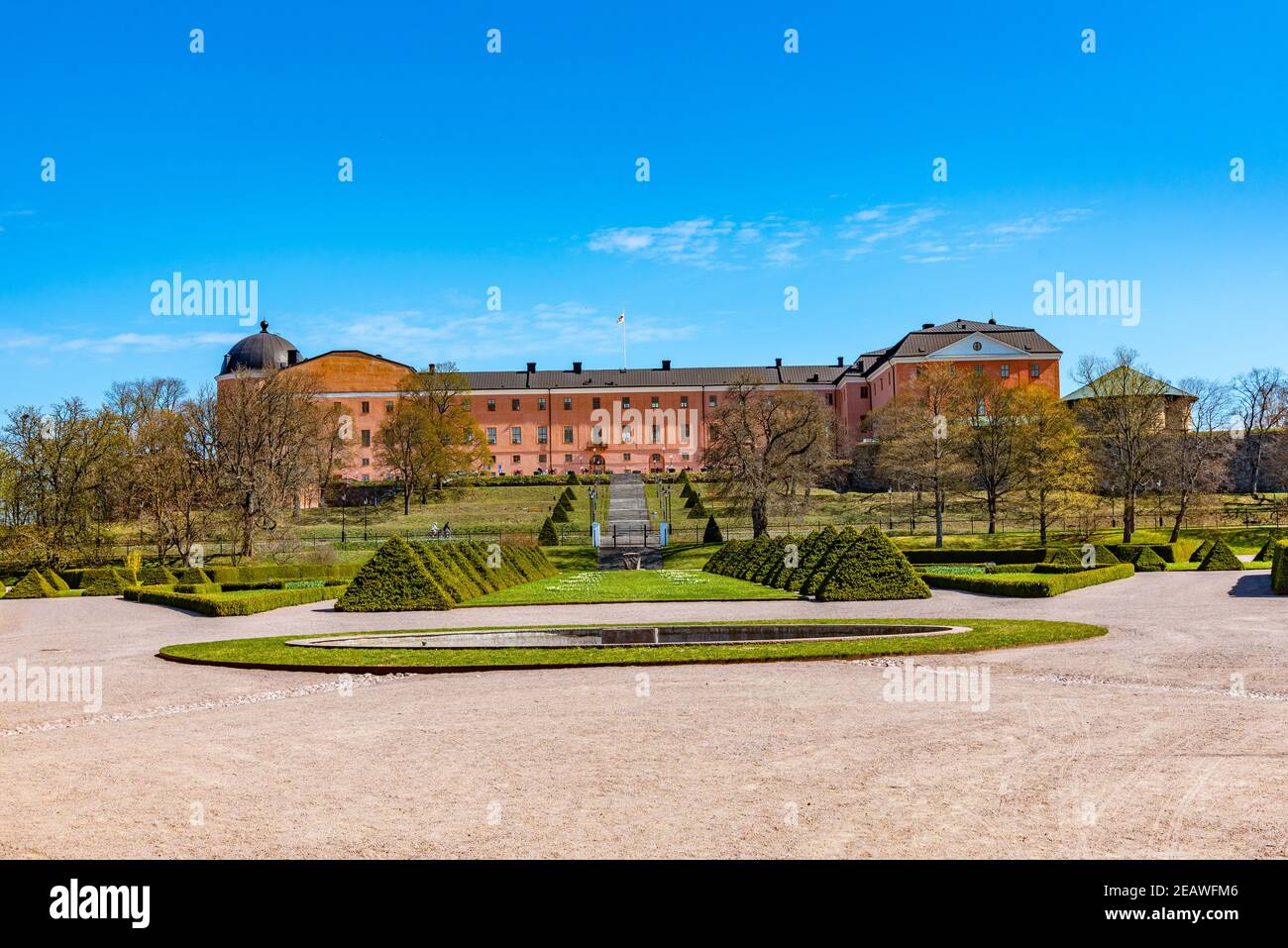 Castle in Uppsala viewed from the botanical garden, Sweden Stock Photo ...