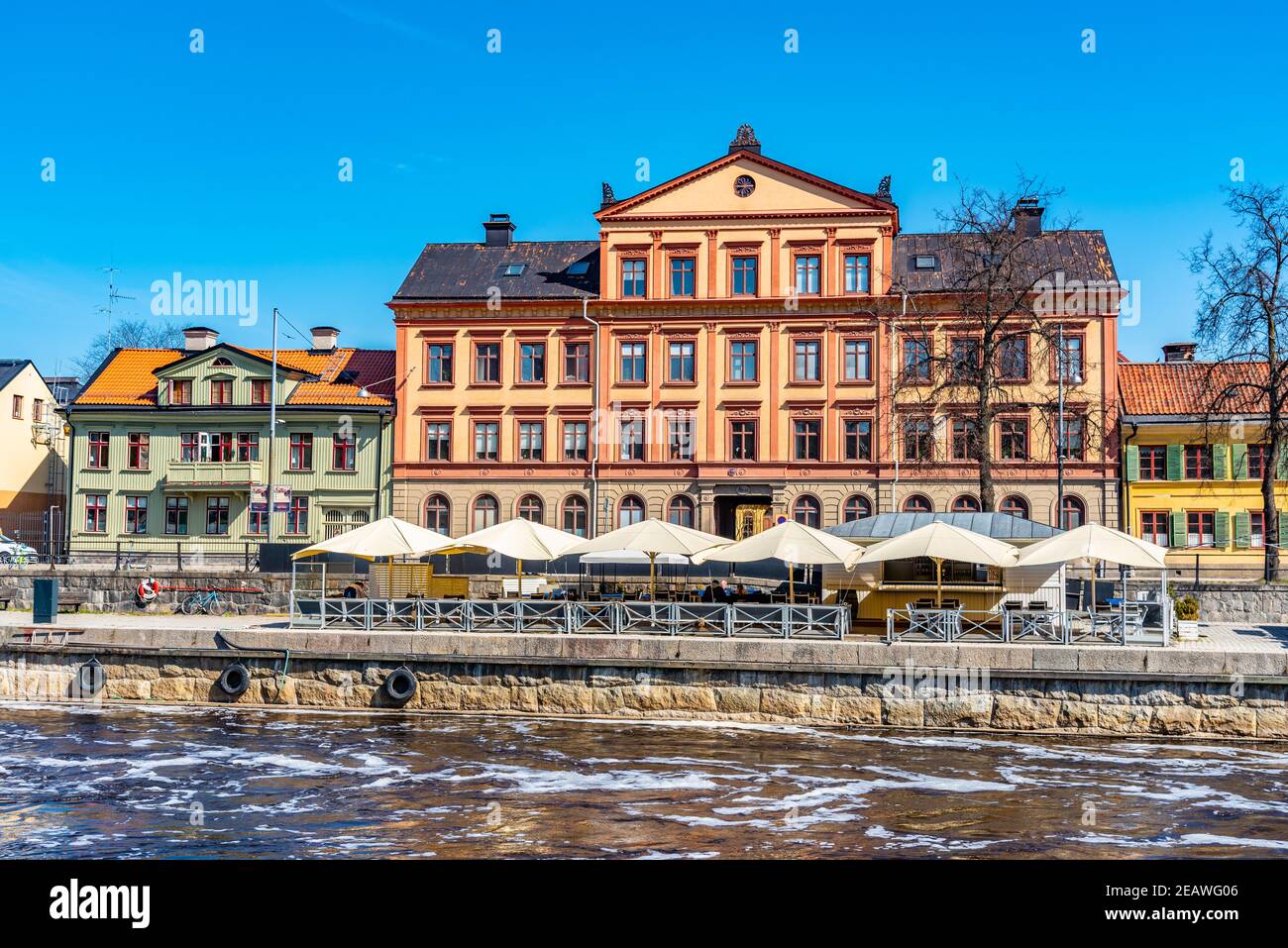 Notable buildings alongside river Fyris in Uppsala, Sweden Stock Photo - Alamy
