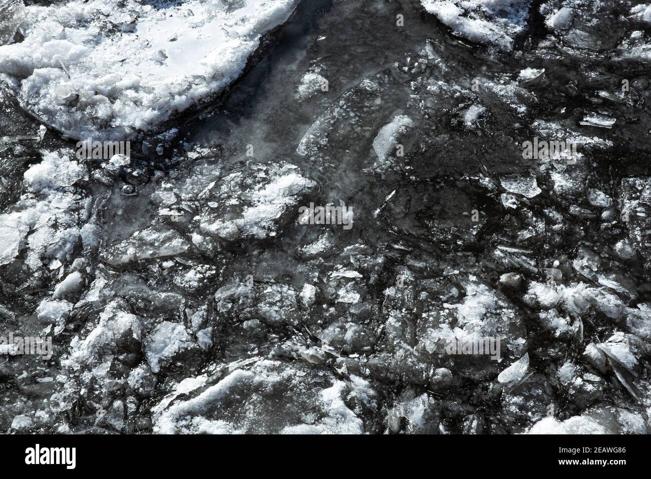 Texture of ice on the river, broken into cracks Stock Photo - Alamy