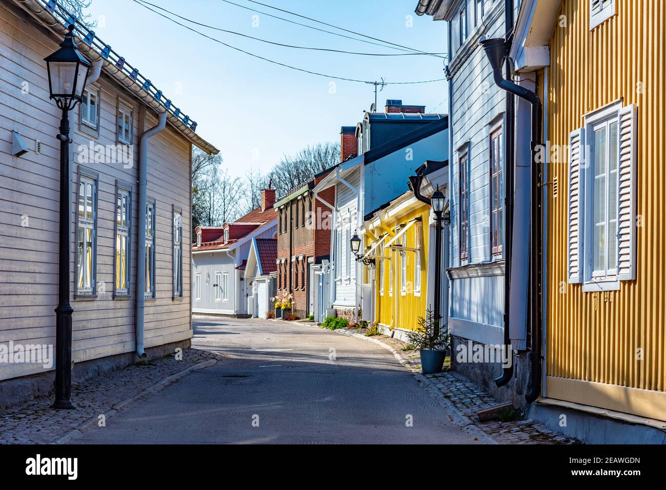 Traditional timber buildings in center of Gavle, Sweden Stock Photo - Alamy