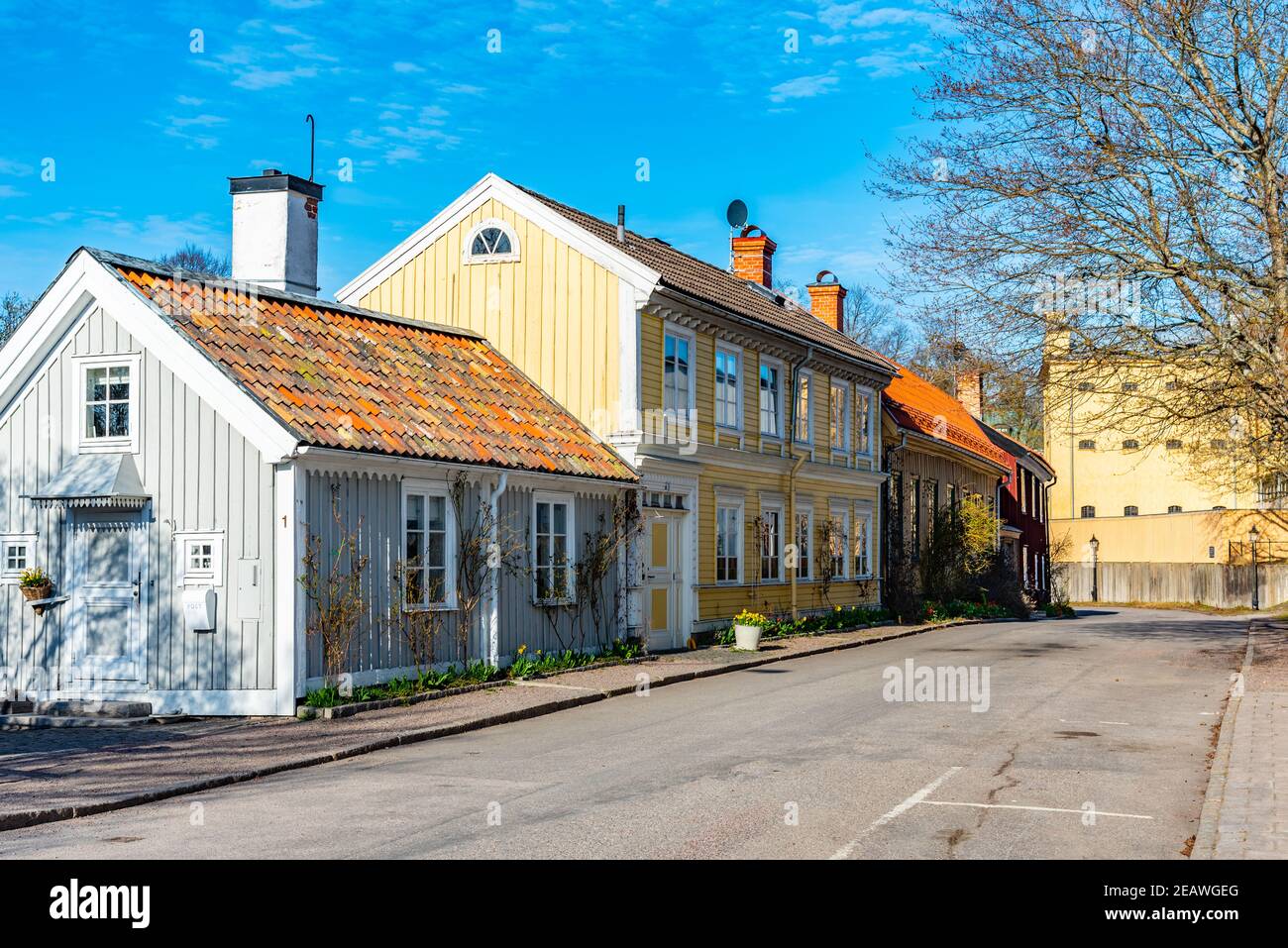 Traditional timber buildings in center of Gavle, Sweden Stock Photo - Alamy