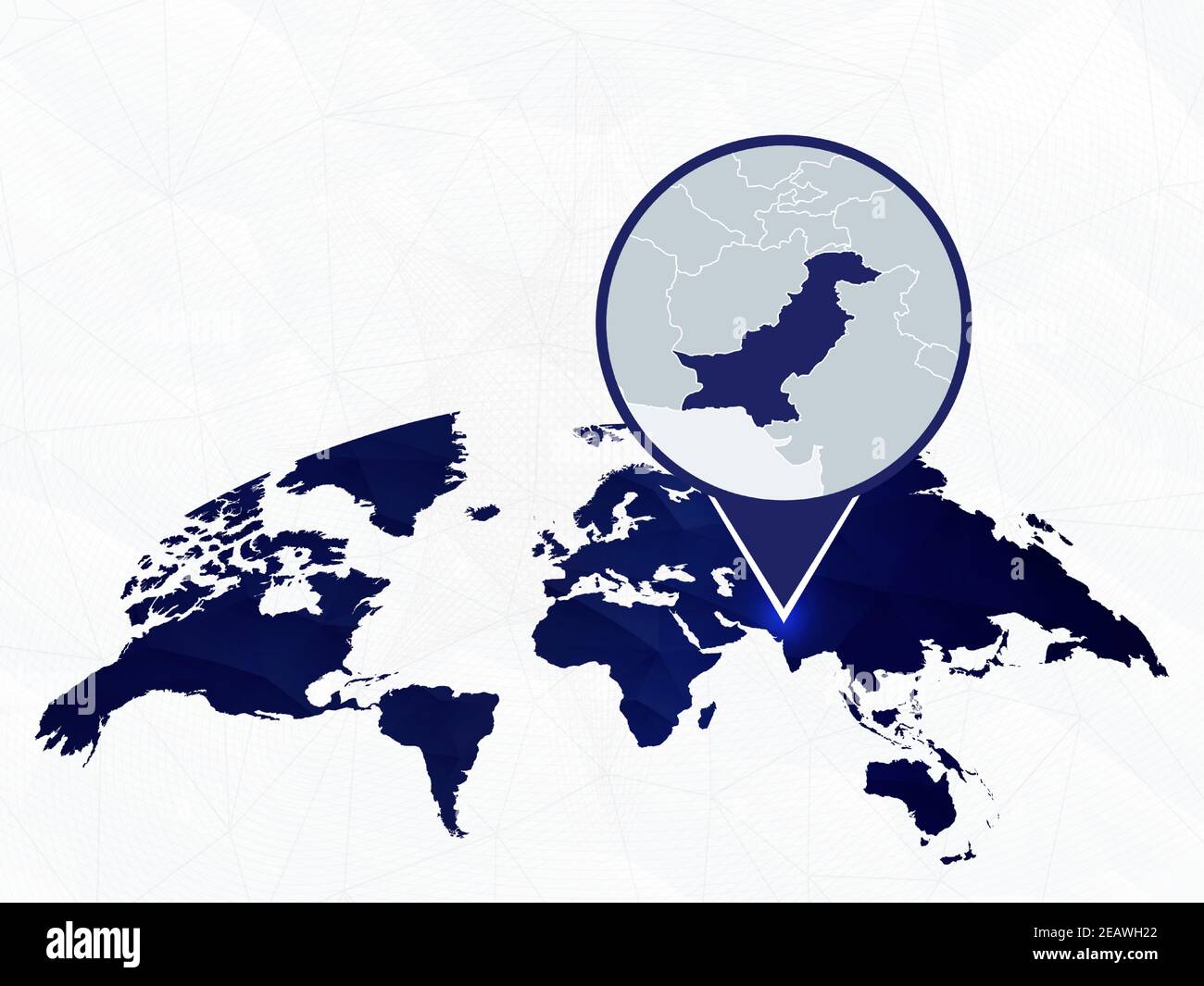 Pakistan Detailed Map Highlighted On Blue Rounded World Map Map Of pakistan-detailed-map-highlighted-on-blue-rounded-world-map-map-of