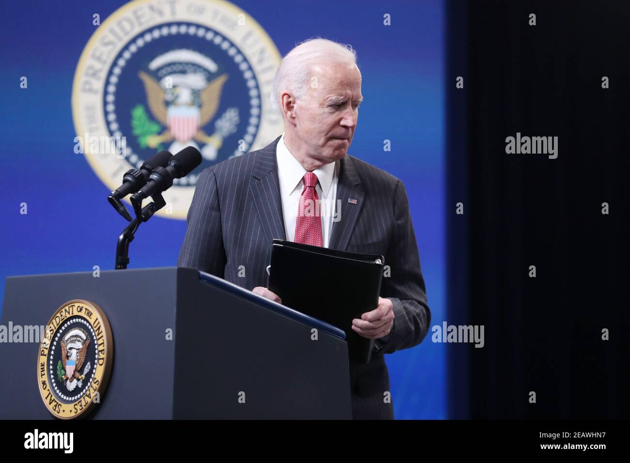 Washington, DC, USA. 10th Feb, 2021. US President Joe Biden departs ...