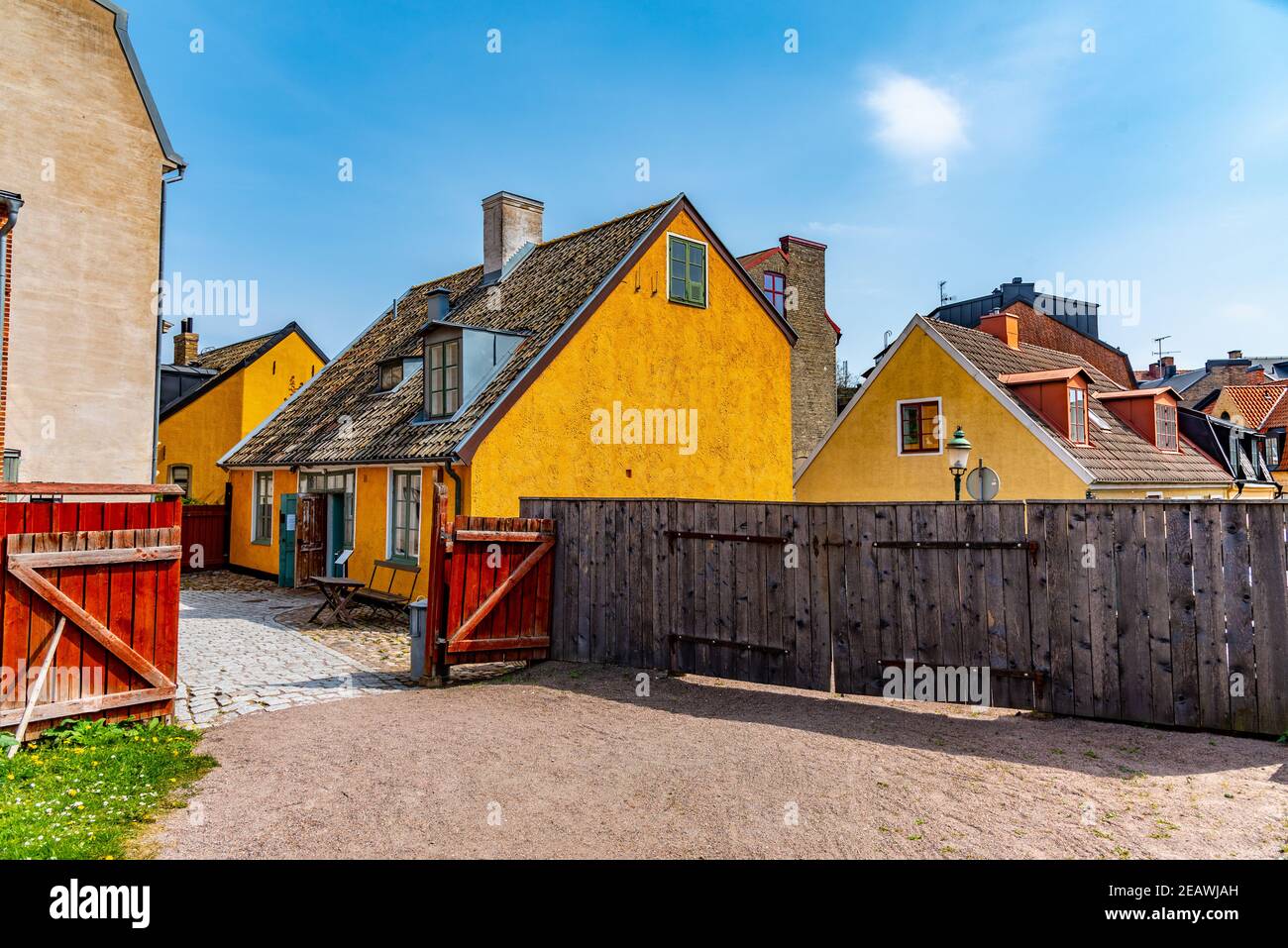 Mansions at the Kulturen open-air museum in Lund, Sweden Stock Photo ...