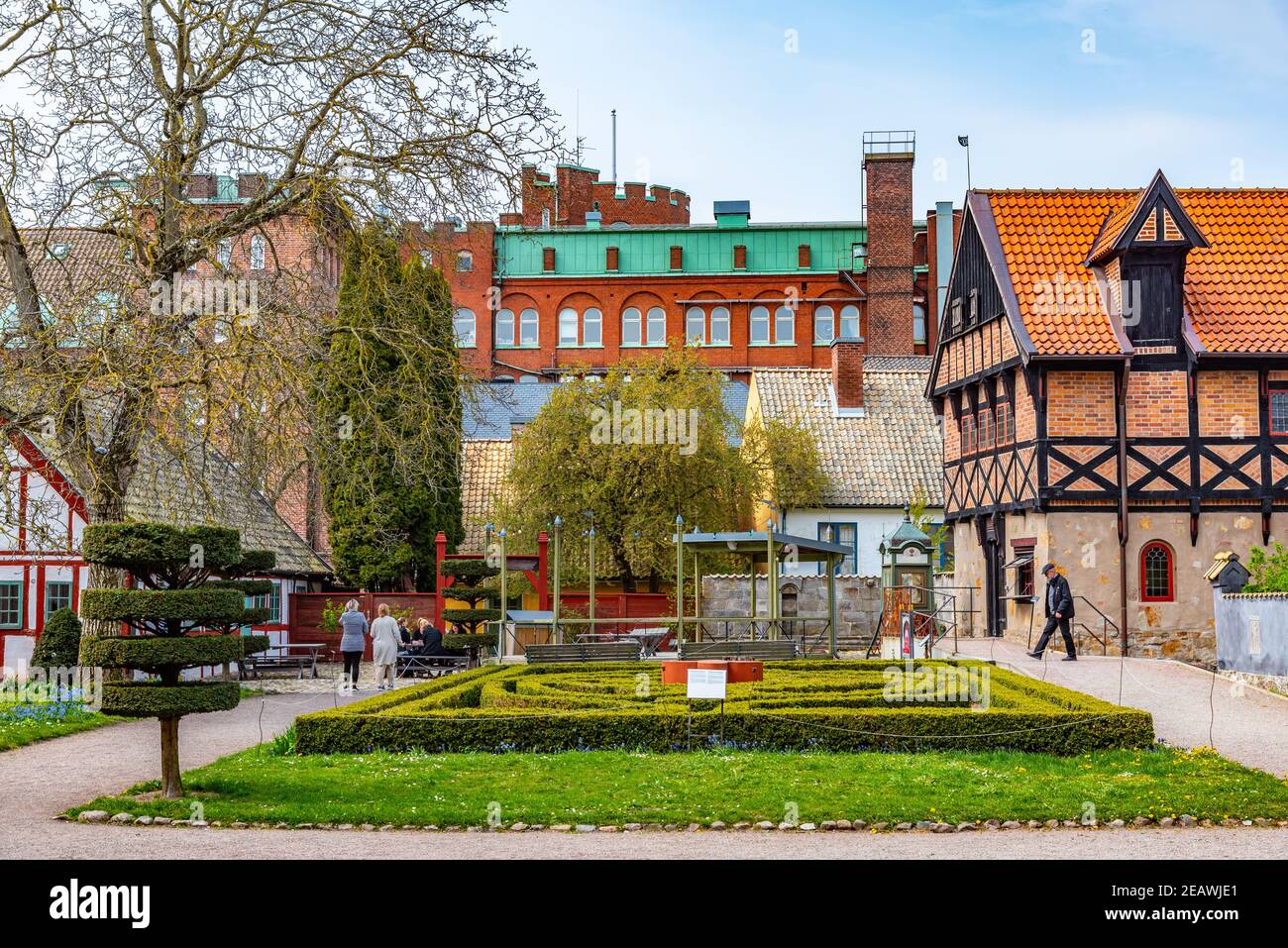 Mansions at the Kulturen open-air museum in Lund, Sweden Stock Photo ...