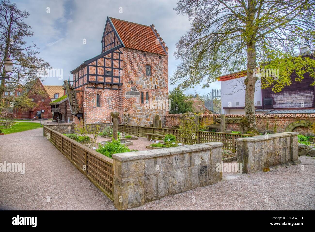 Mansions at the Kulturen open-air museum in Lund, Sweden Stock Photo ...