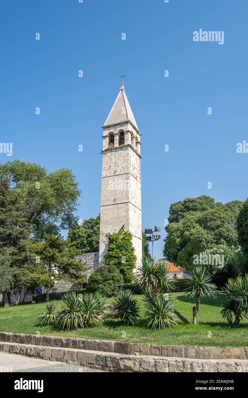 Split, Croatia - Aug 14, 2020: Medieval stone tower outside Diocletian ...