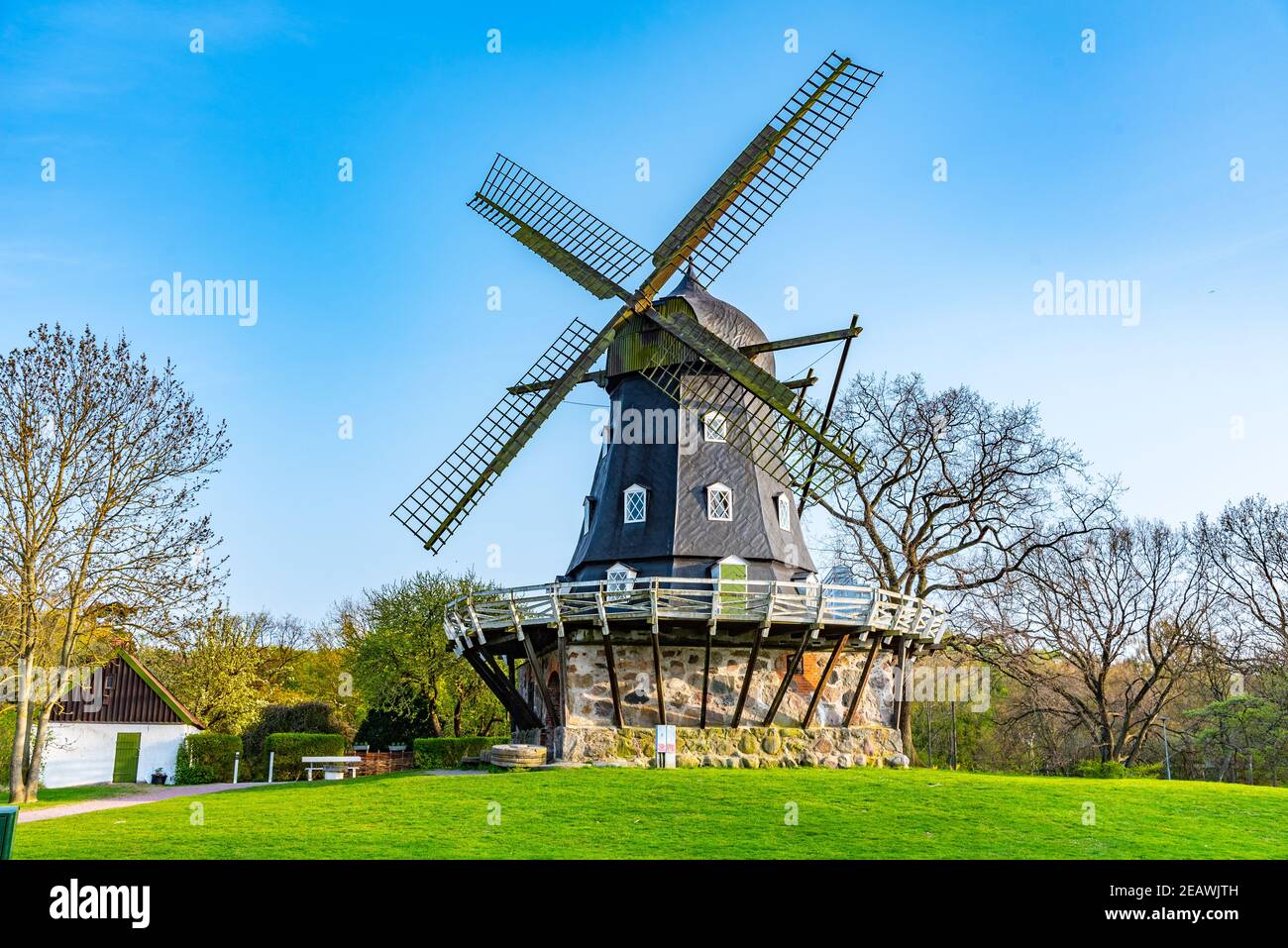 Medieval wind mill near Malmo castle in Sweden Stock Photo - Alamy