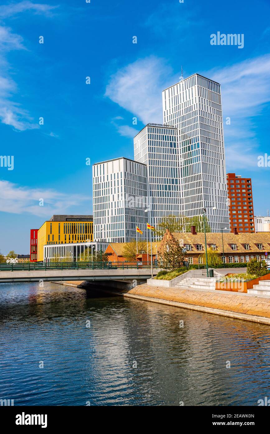 View of waterfront alongside a channel in Malmo, Sweden Stock Photo - Alamy