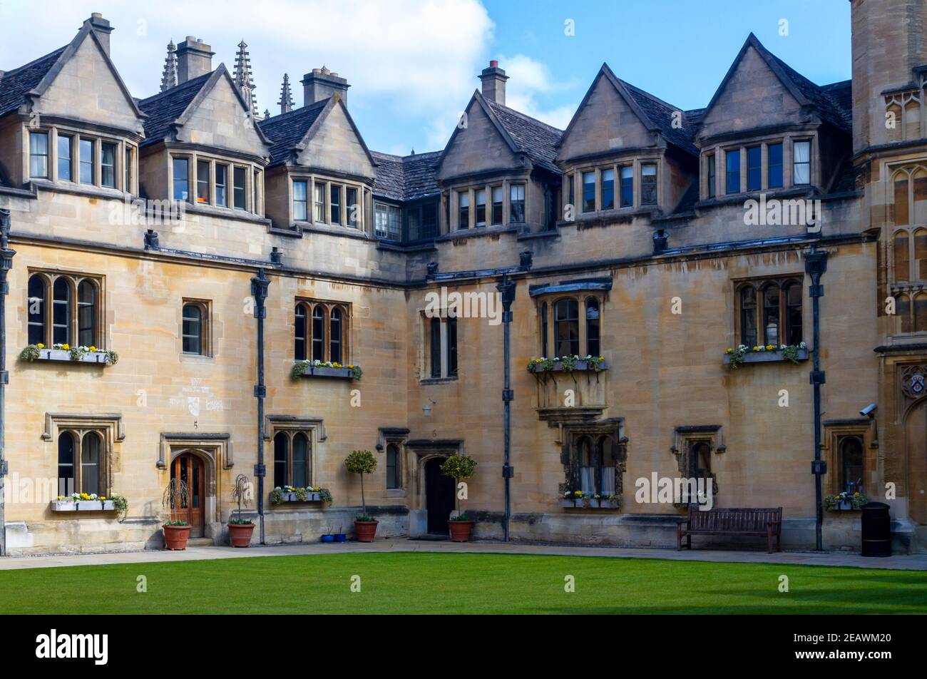 Old quad brasenose college oxford hi-res stock photography and images ...