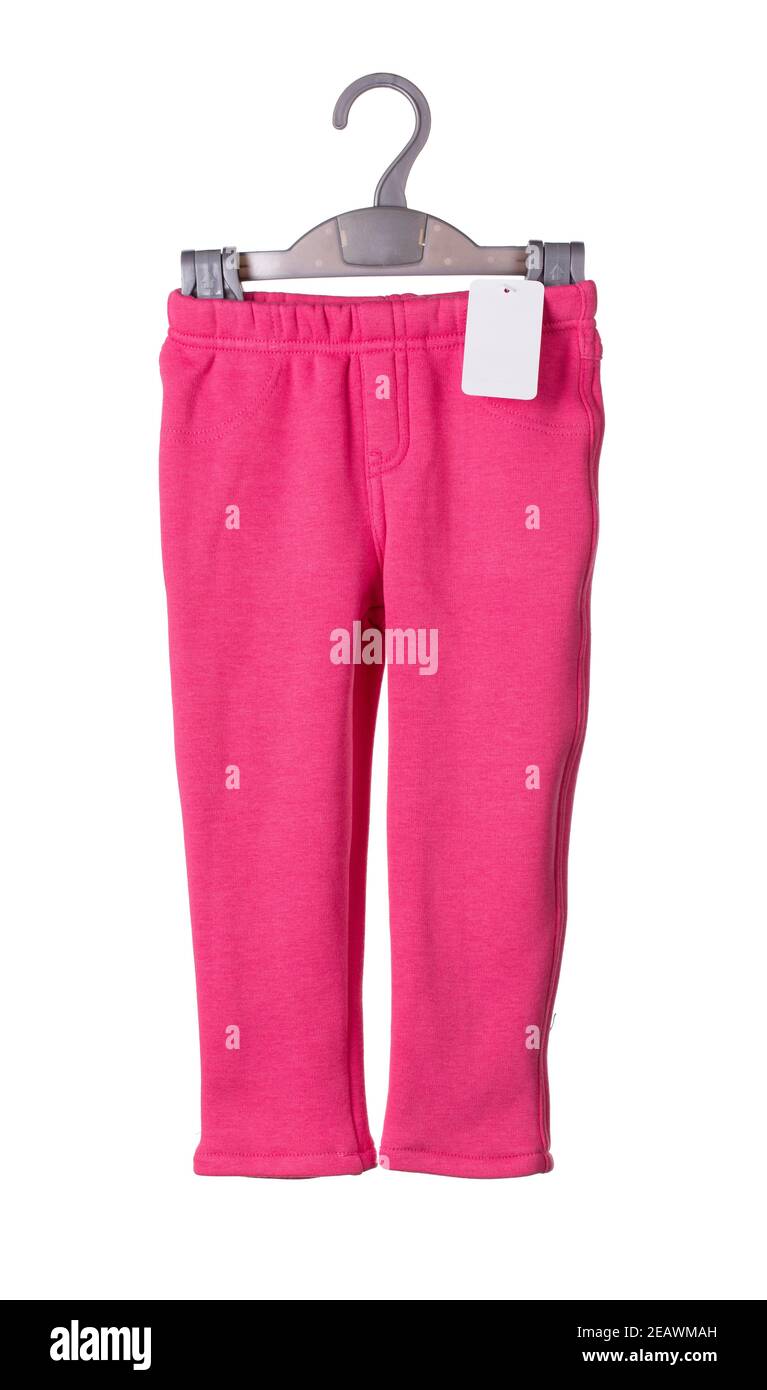 Childrens red pants. Isolated on the white background Stock Photo - Alamy
