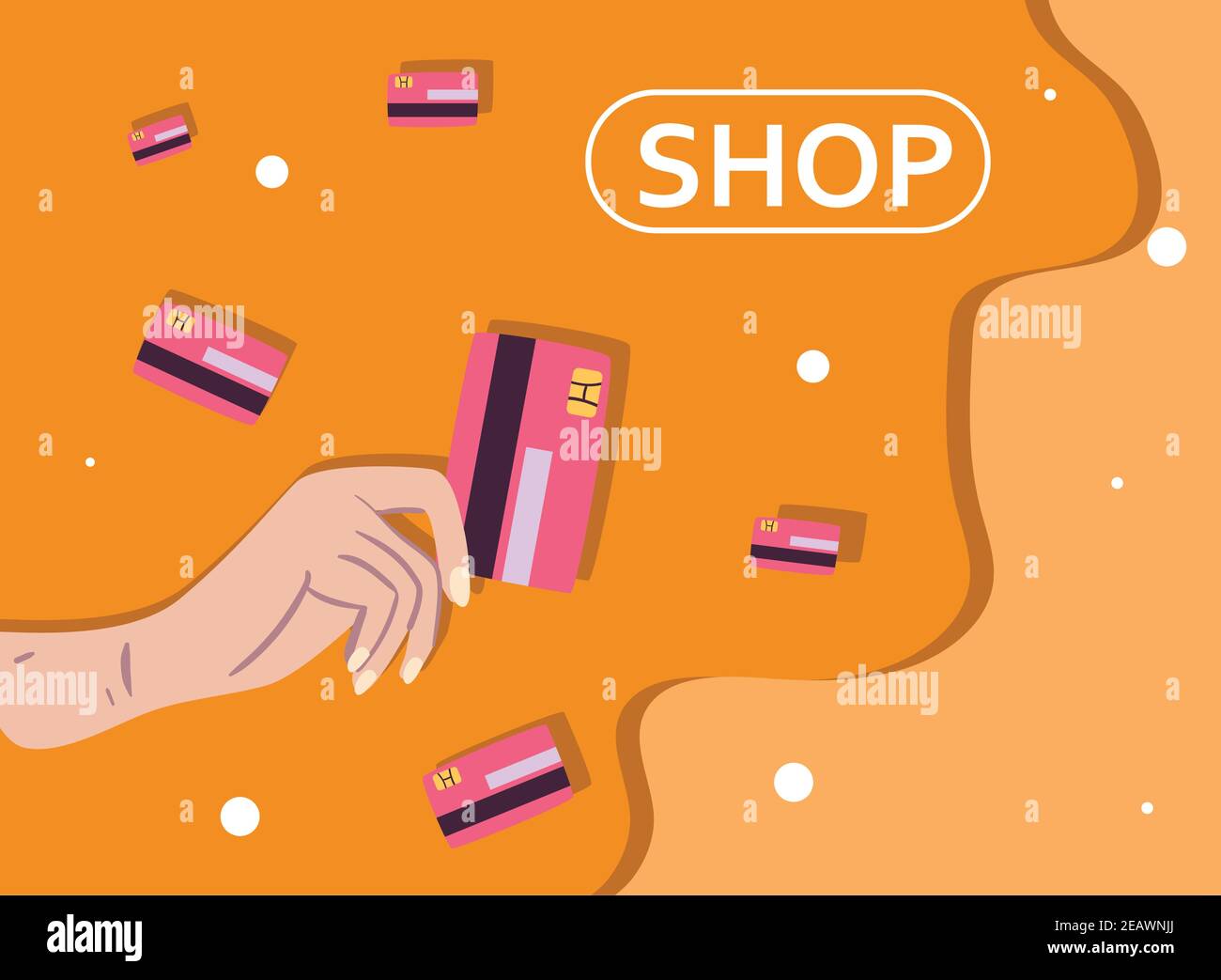 hand holding debit card design of shopping money commerce and market ...