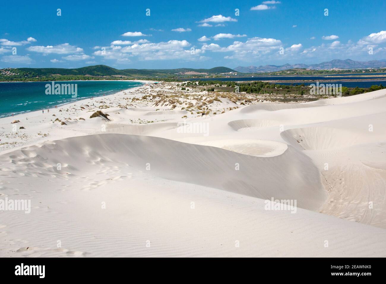 large white sand dunes and crystal clear waters in the famous Porto ...