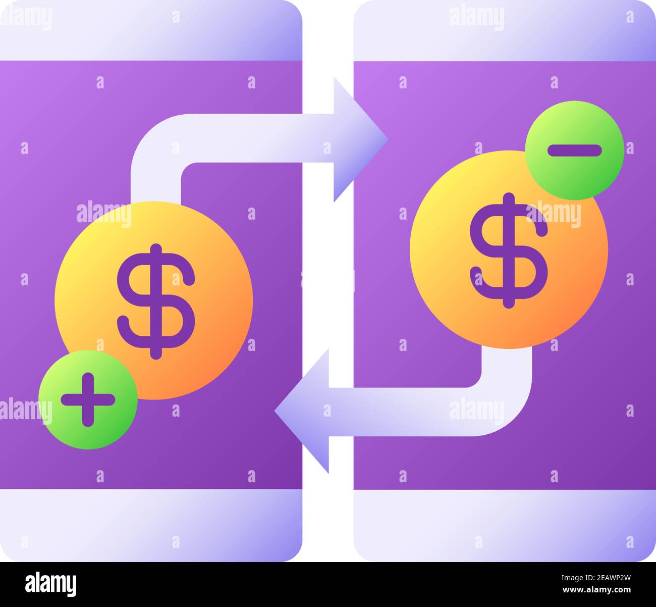 Transfer funds vector flat color icon Stock Vector Image & Art - Alamy