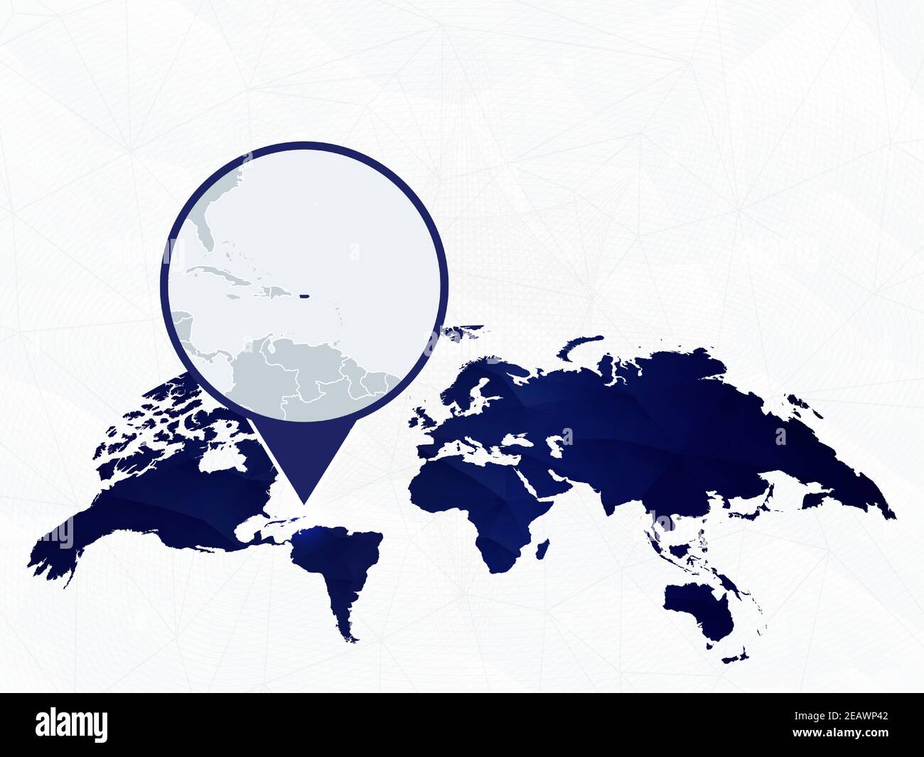 Puerto Rico detailed map highlighted on blue rounded World Map. Map of ...