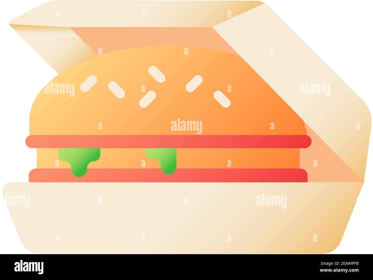 Burger take out vector flat color icon Stock Vector Image & Art - Alamy