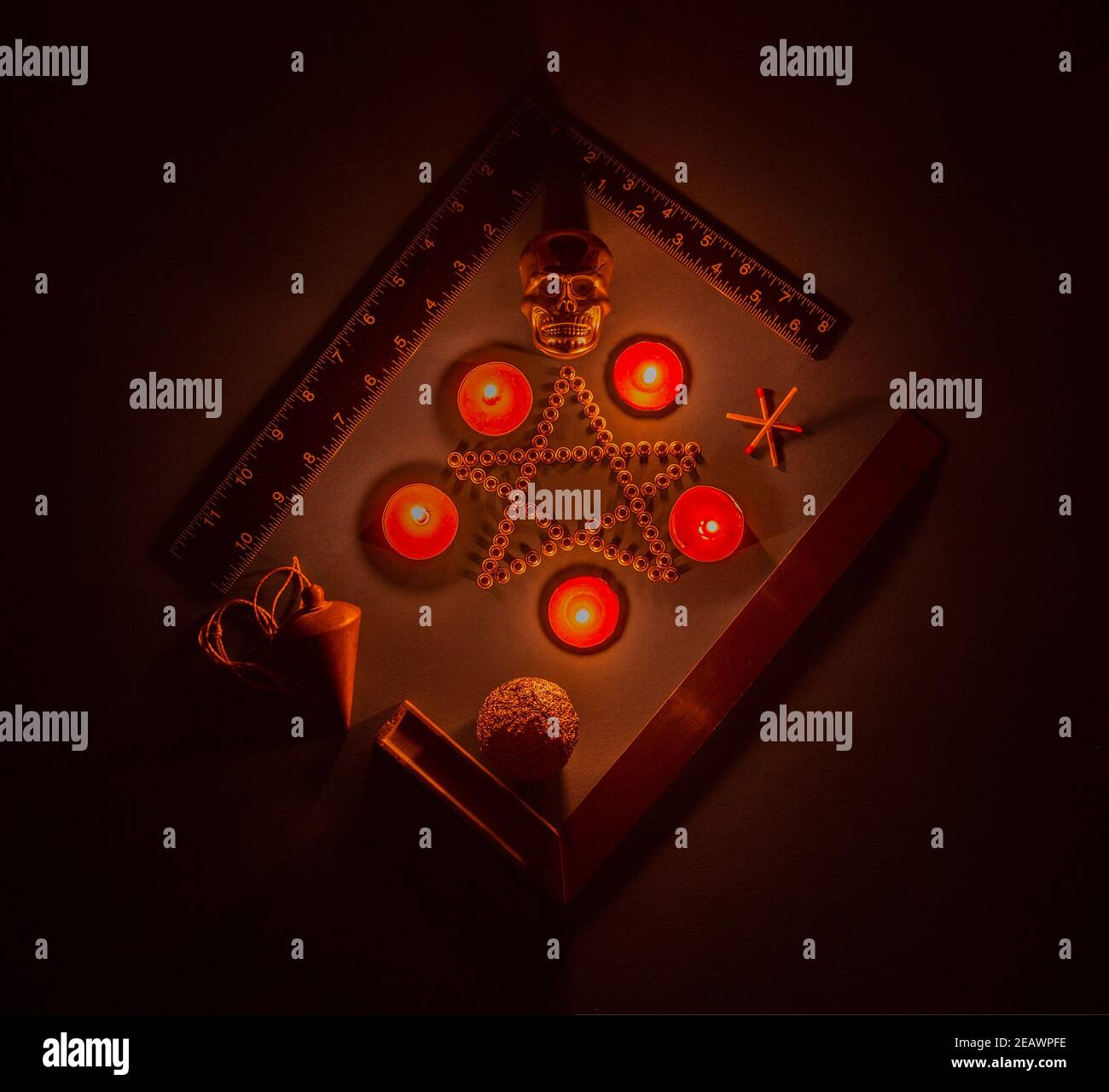 An occult setting for a ritual in the home Stock Photo - Alamy