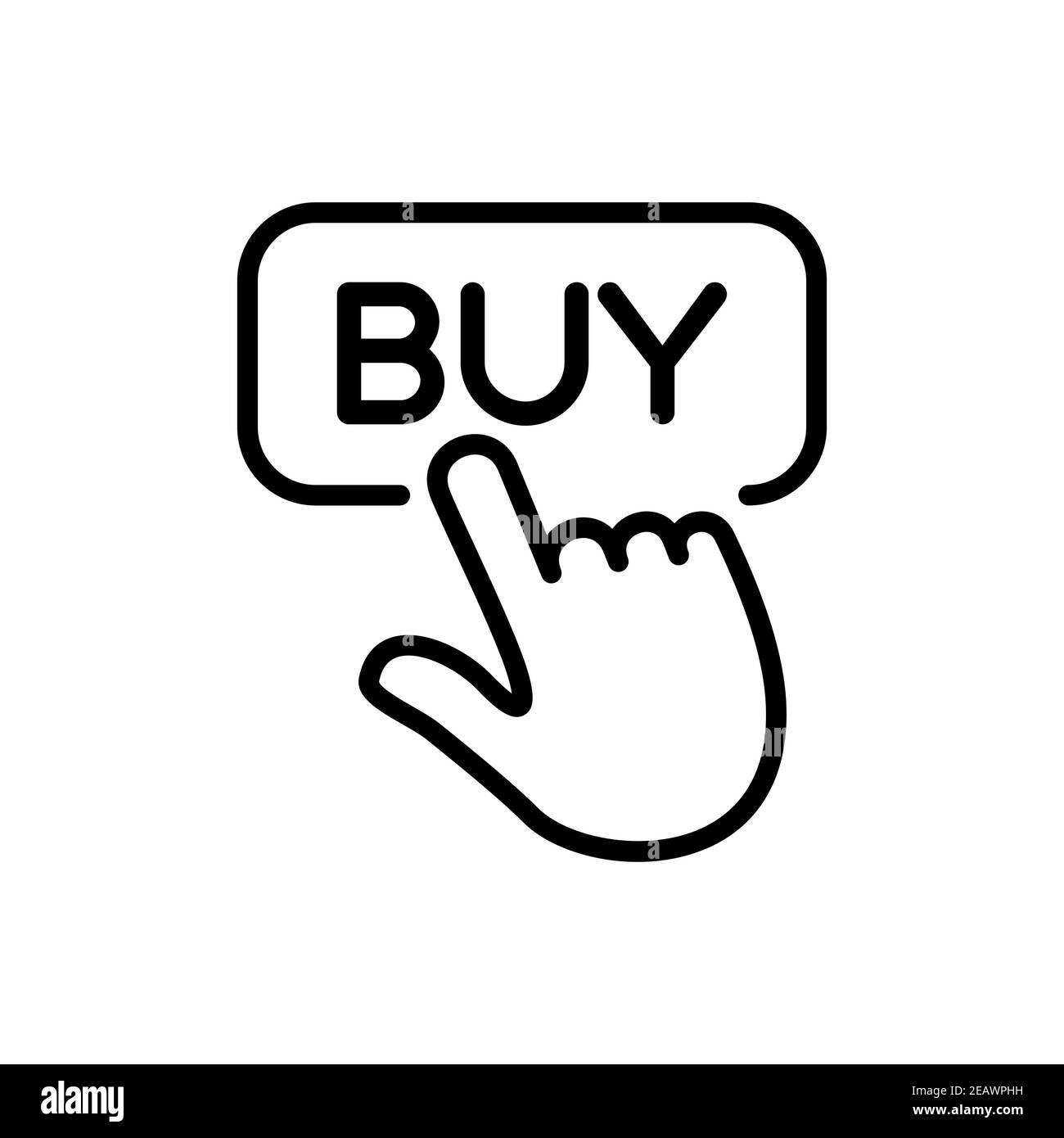 Finger pointing to buy sign icon. E-commerce sign. Graph symbol for ...