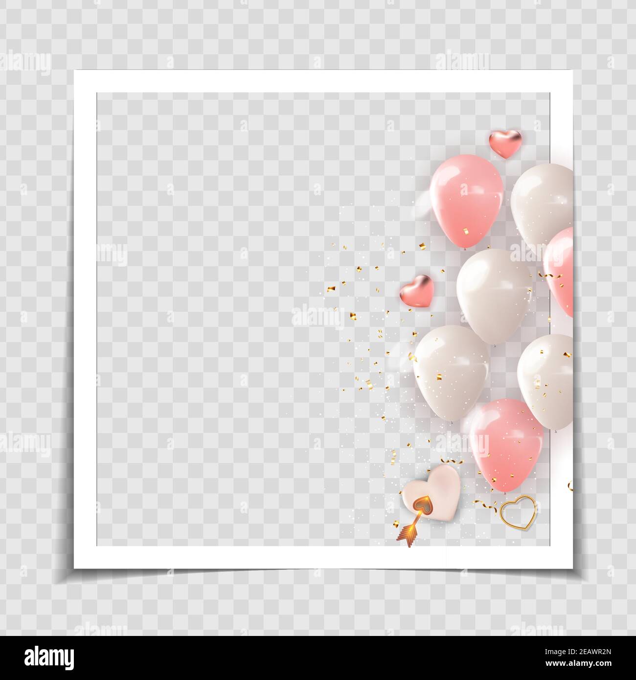 Party Holiday Photo Frame Template for post in Social Network. Vector ...