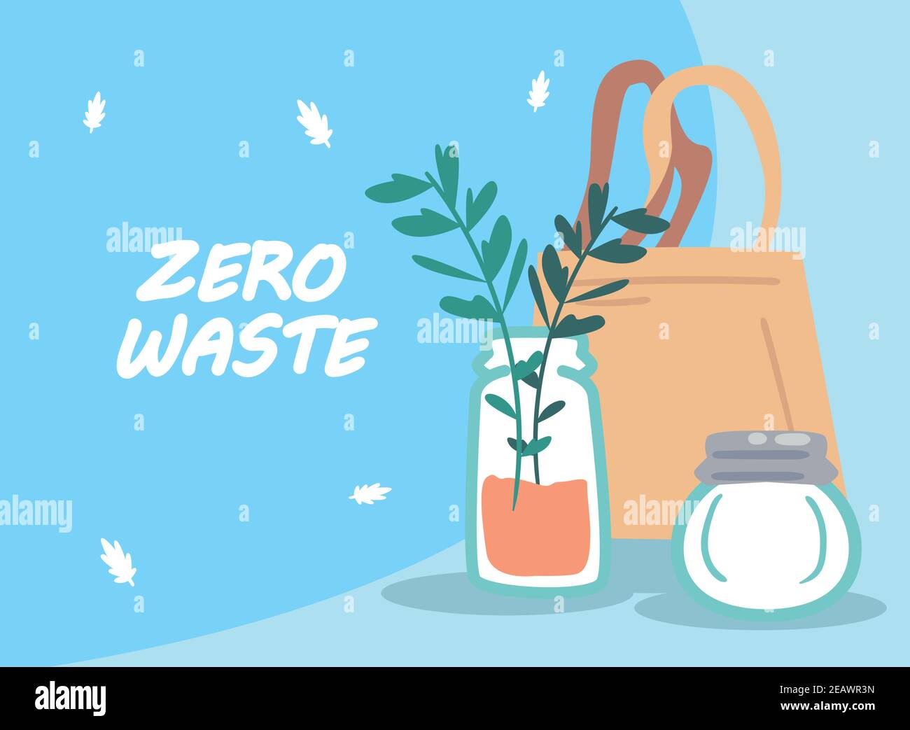 Zero waste bag plant and glass jar design, Save planet eco green ...
