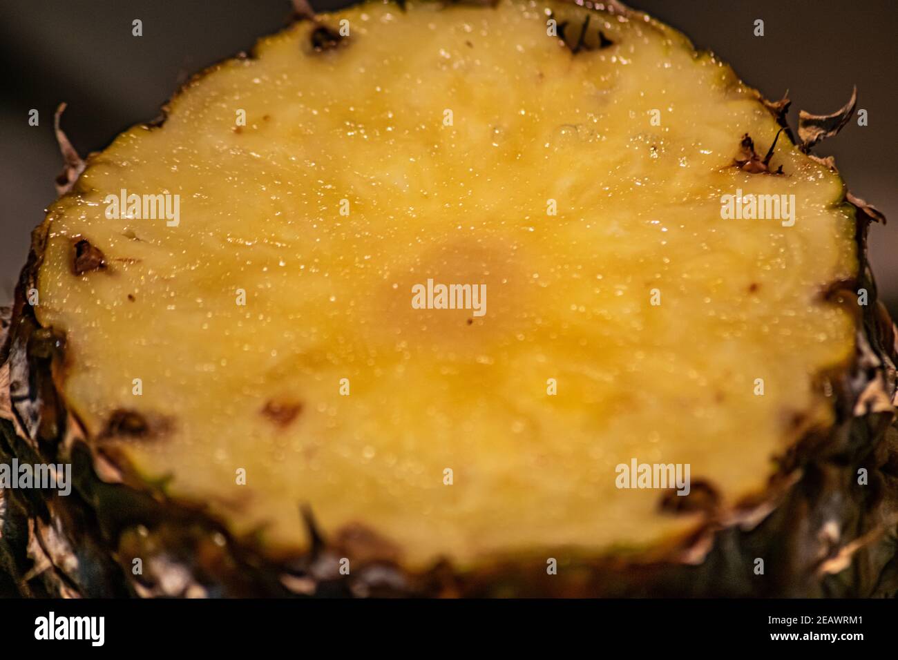 Pineapple cuted in half Stock Photo - Alamy