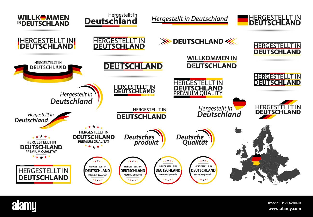 Big vector set of German ribbons, symbols, icons and flags isolated on ...