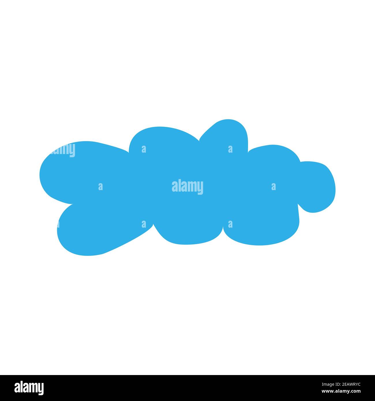 Vector illustration isolated on white background. One blue cloud Stock ...