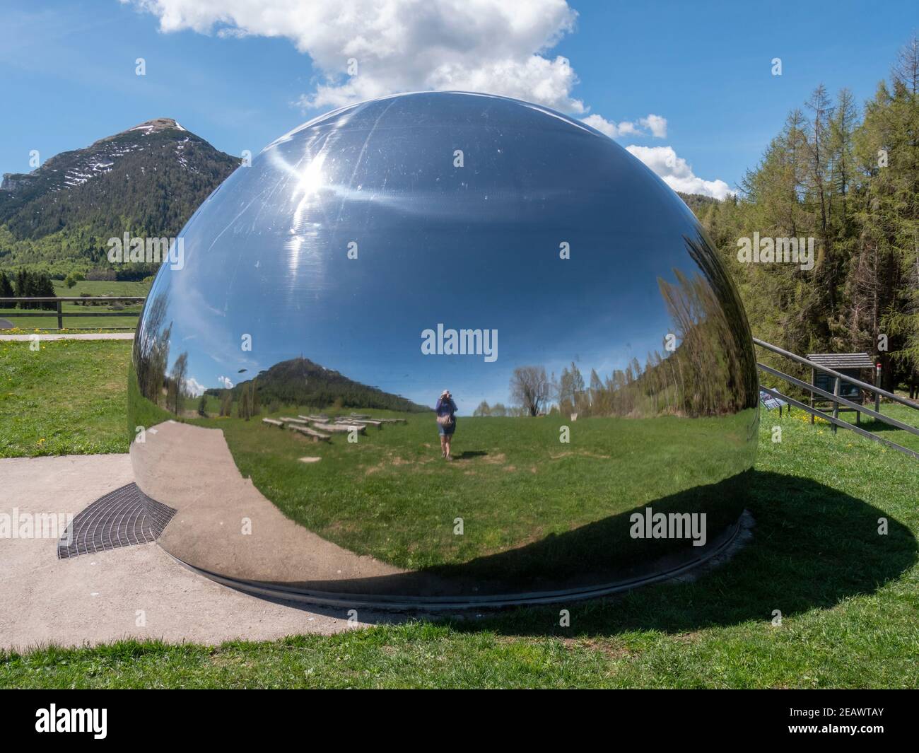 TRENTO, ITALY - JUN, 1 2019: Mirror like semi sphere of astronomical ...