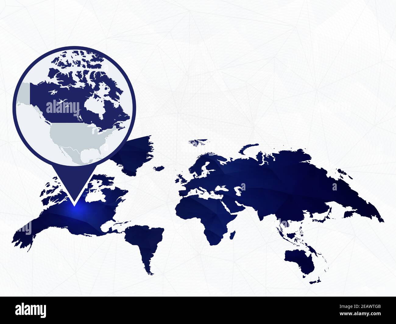 World map zoom in north Cut Out Stock Images & Pictures - Alamy