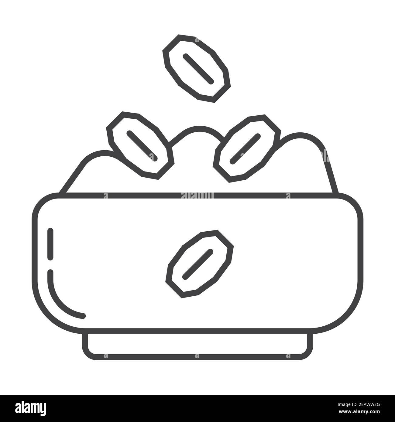 Oatmeal porridge icon in outline style. Porridge in pot, plate symbol ...