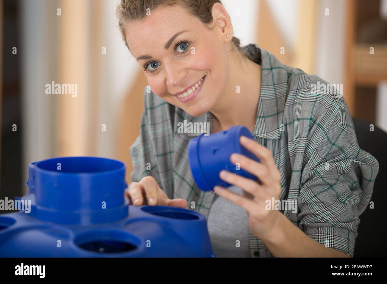 Woman portrait tool box hi-res stock photography and images - Alamy