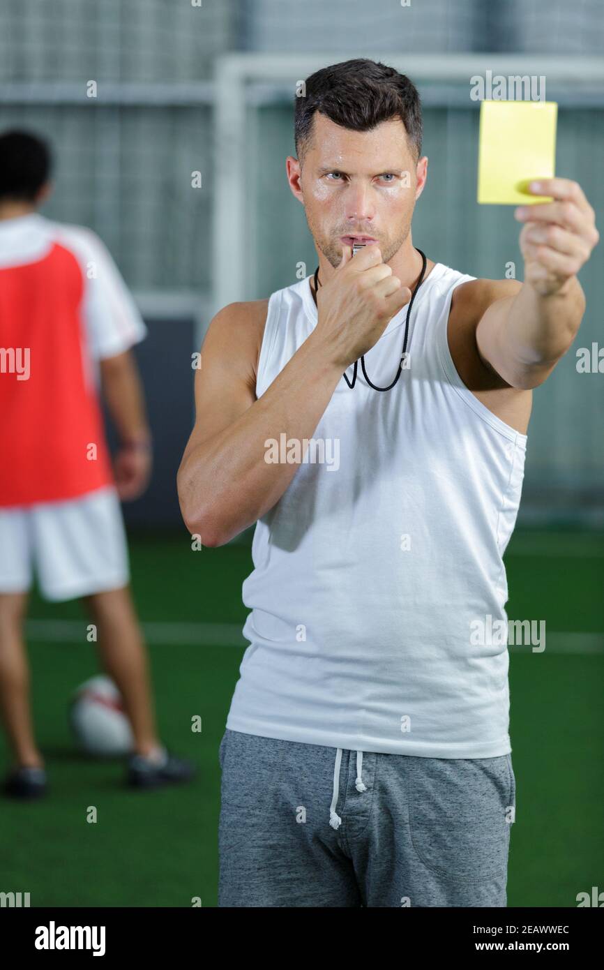 Football booking yellow card hi-res stock photography and images - Alamy