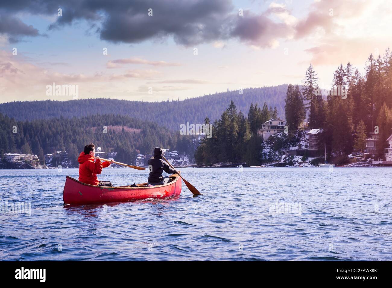 Canoeing in Deep Cove, Vancouver, BC, Canada Stock Photo - Alamy