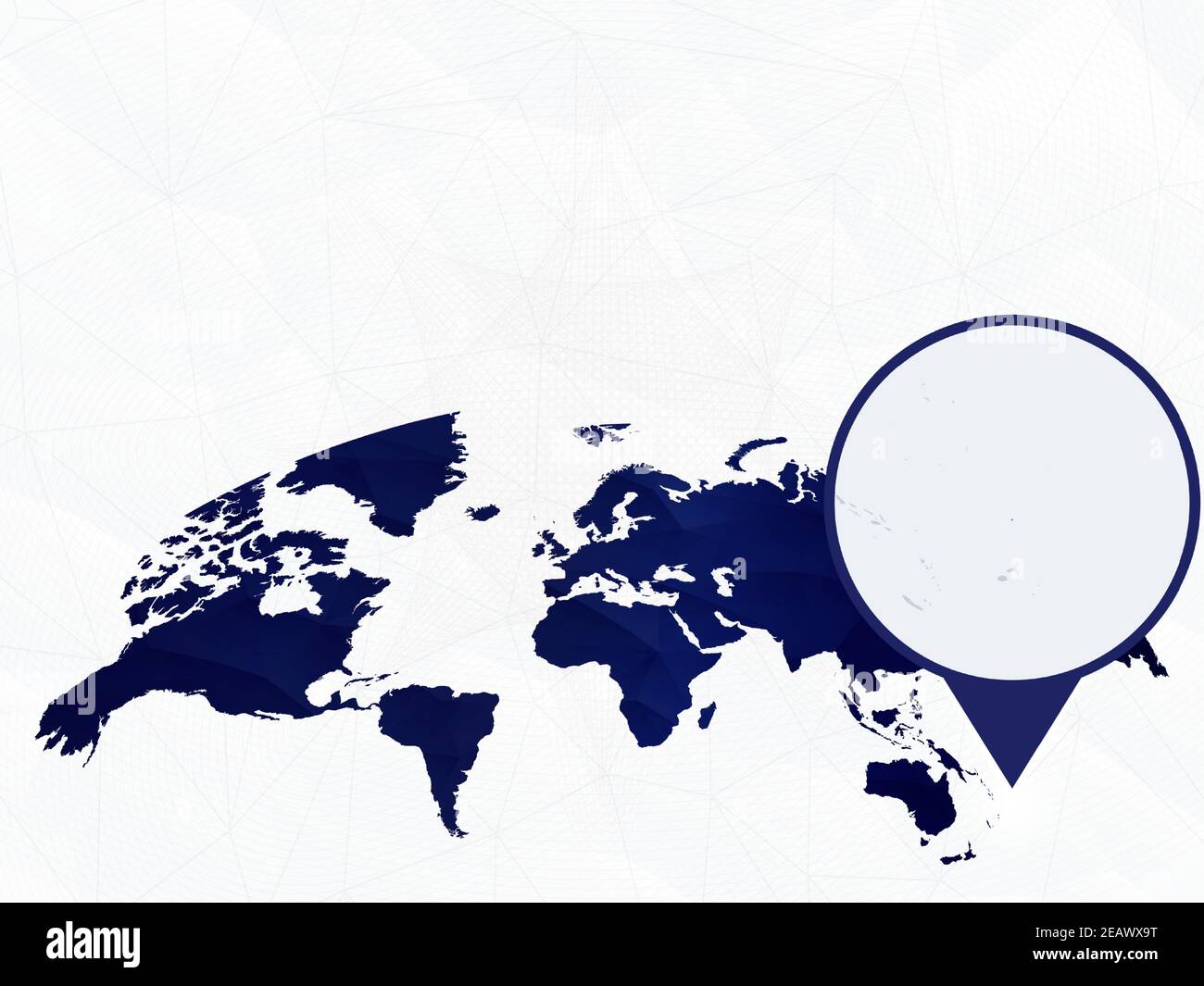 Tuvalu detailed map highlighted on blue rounded World Map. Map of ...