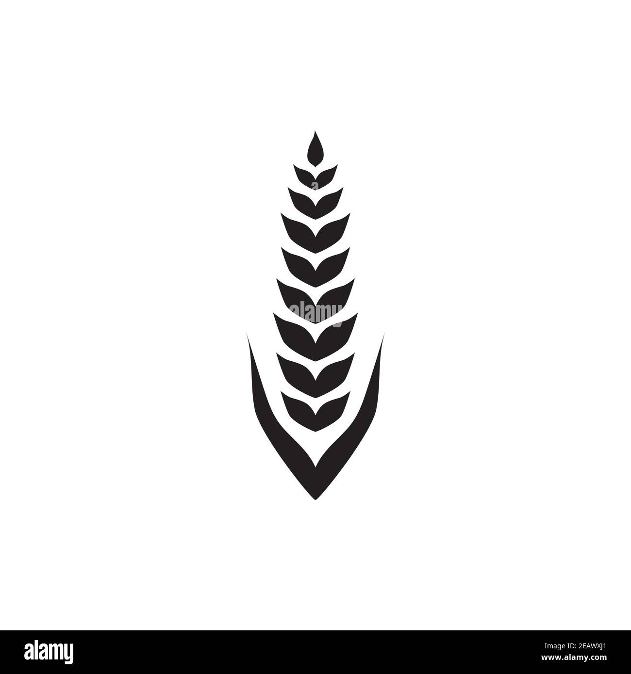 Wheat spikelets line icon. Wheat farm symbol. Liner style. Vector ...