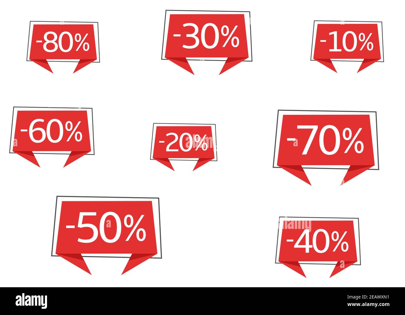 Red promo sticker set Stock Vector Image & Art - Alamy