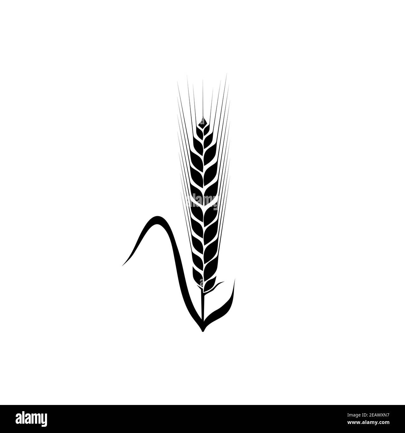 Wheat spikelets line icon. Wheat farm symbol. Liner style. Vector ...