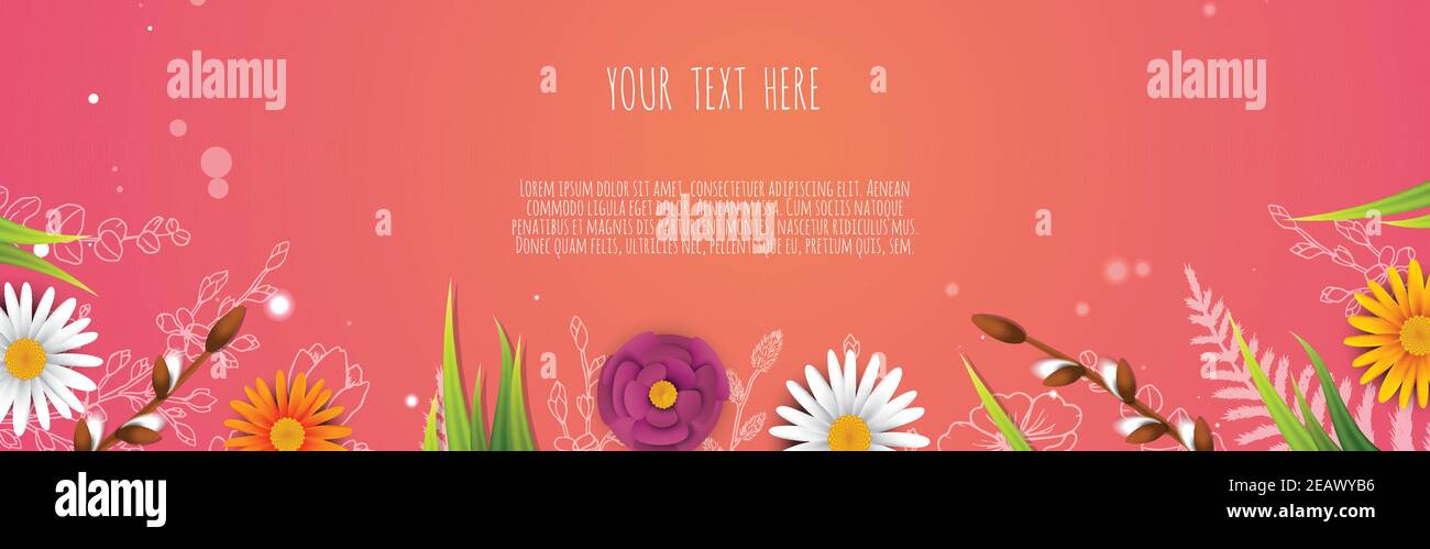 Spring sale background with flowers. Banner perfect for promotions ...
