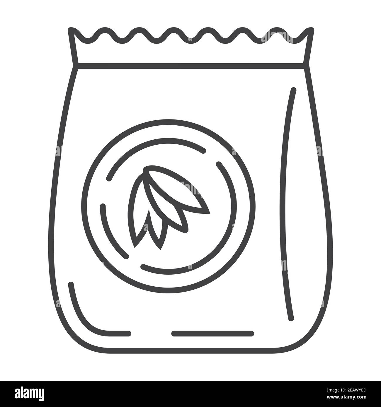 Oatmeal flour bag icon vector. Package of oat in outline style. Oatmeal ...