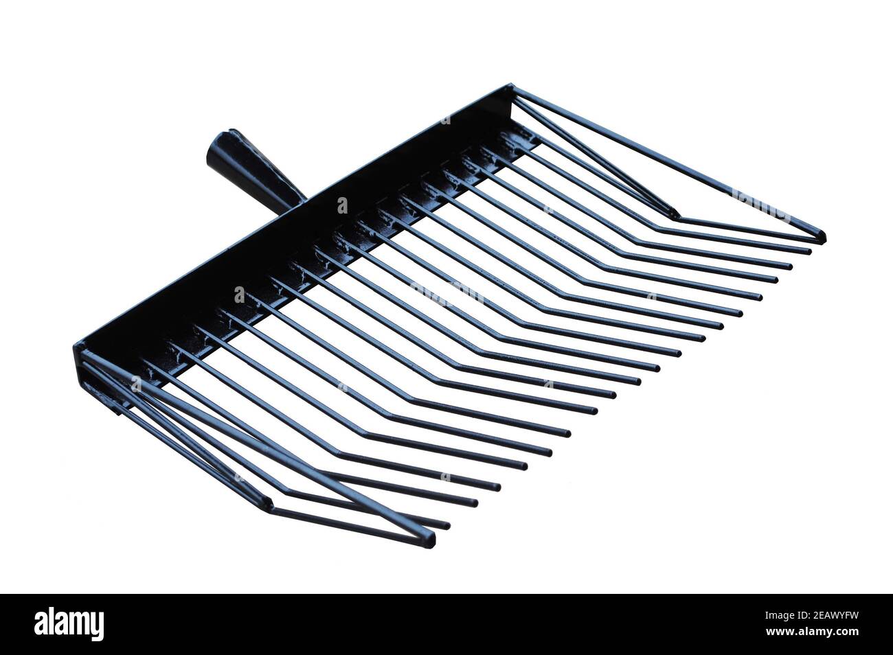 gardening rake isolated on a white background Stock Photo - Alamy