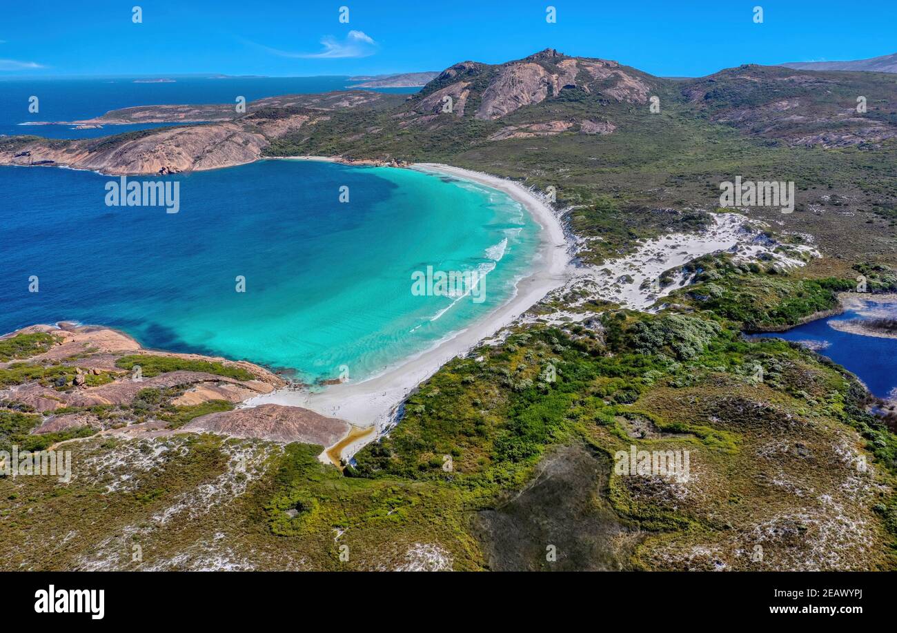 aerial view of beautiful coastline of Esperance Western Australia with ...