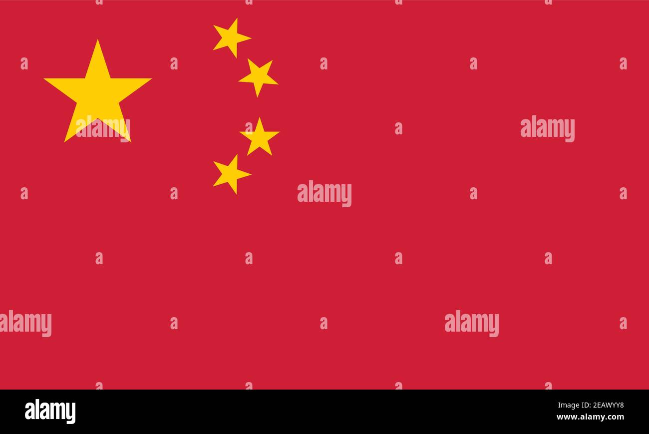 China Flag vector isolated on transparent background. It is also known ...