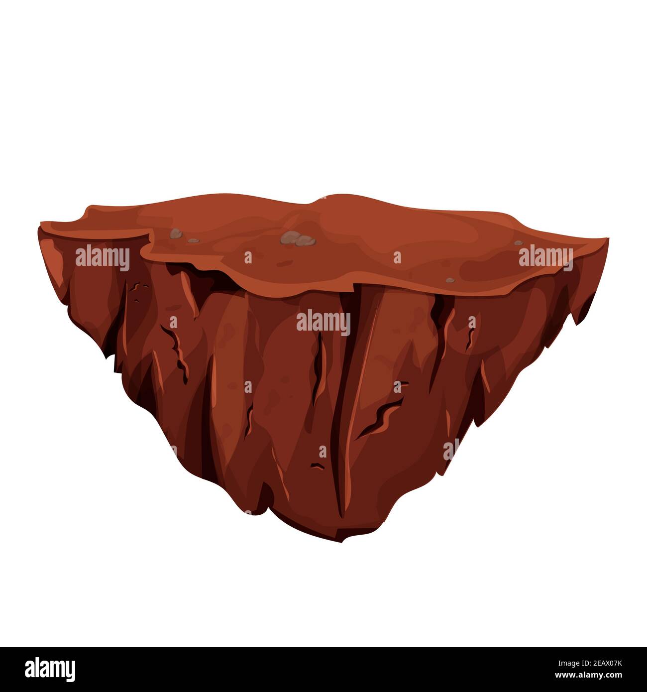 Fantasy flying Island from ground, detailed in cartoon style isolated ...