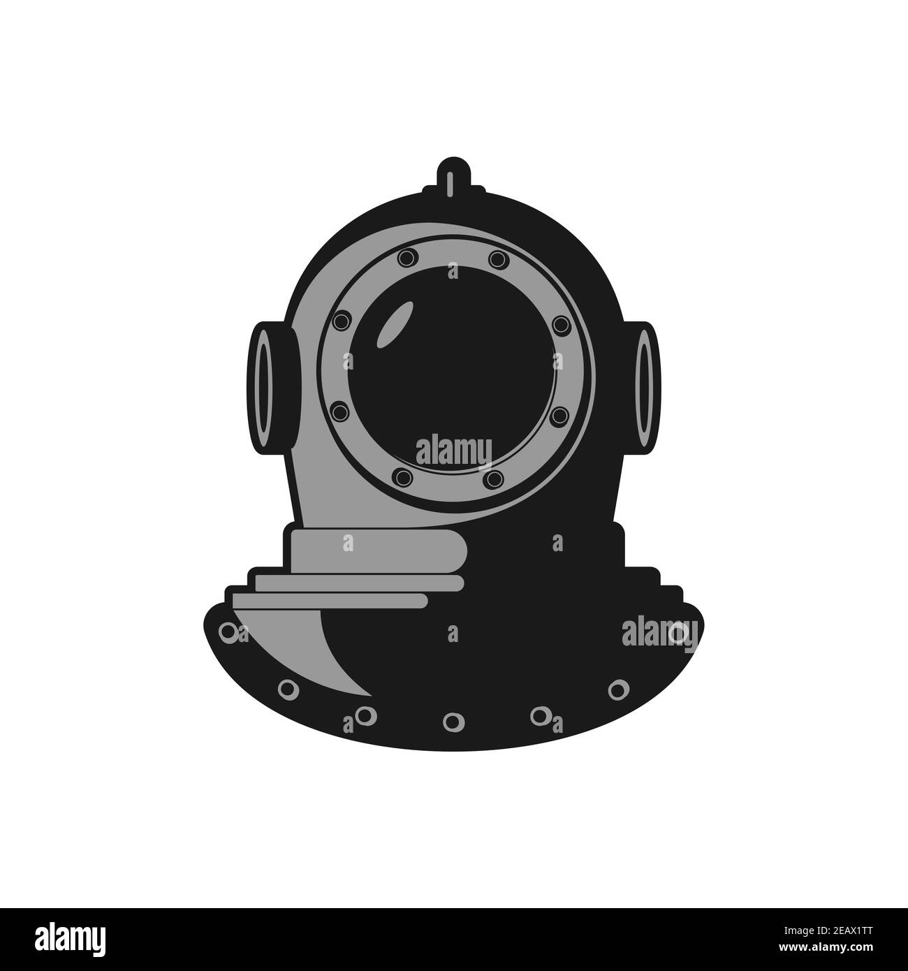 Underwater helmet isolated. Old diving helmet. vector illustration ...