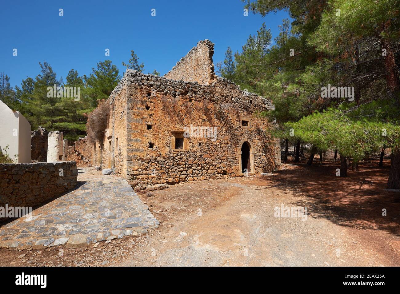 Keramou Monastery, or Monastery of Keramos on island of Crete in Greece ...