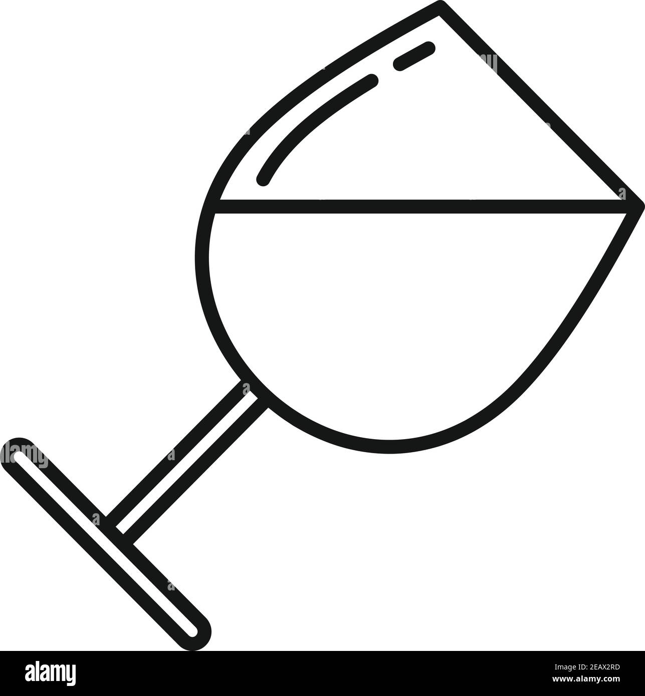 Half wine glass icon, outline style Stock Vector Image & Art - Alamy