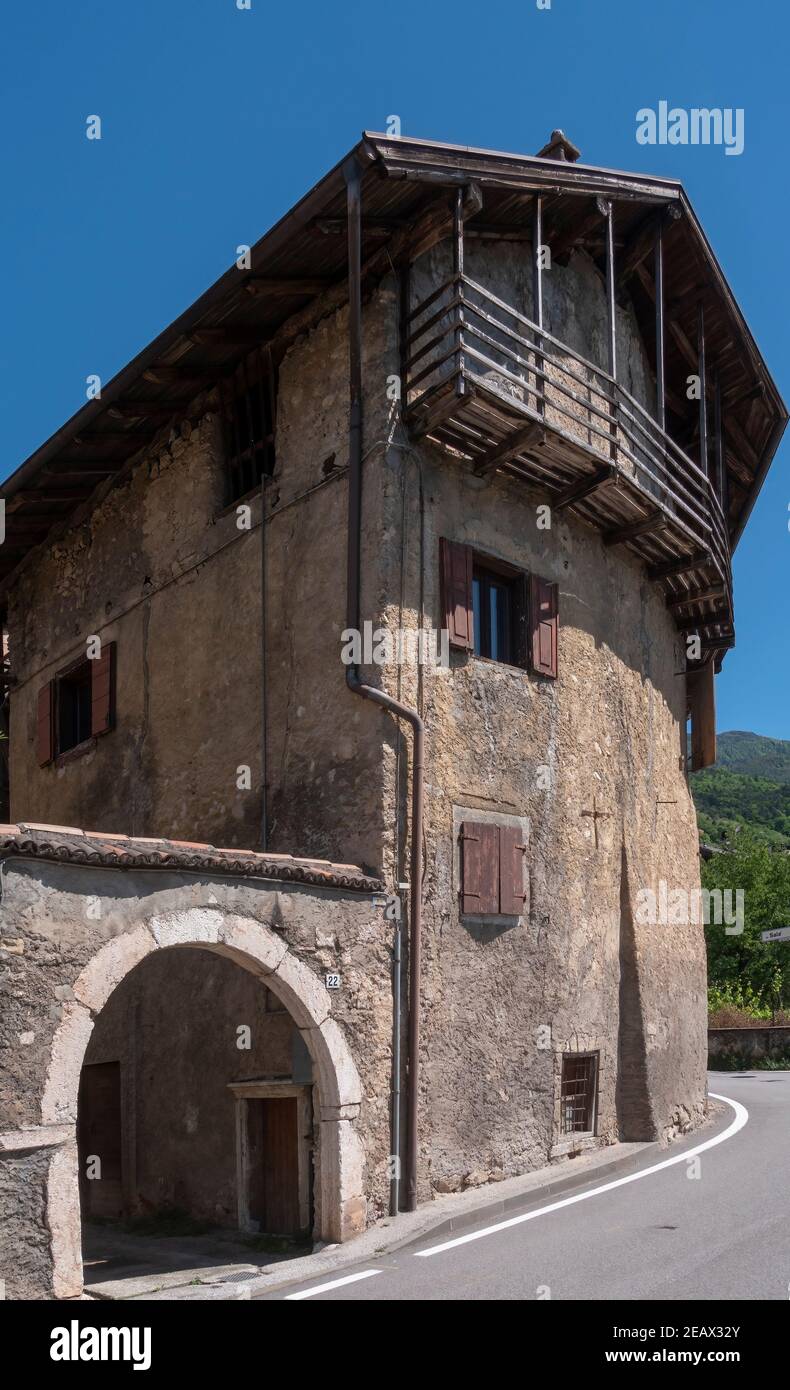 TRENTO, ITALY - JUN, 1 2019: side view of a heritage listed curved ...