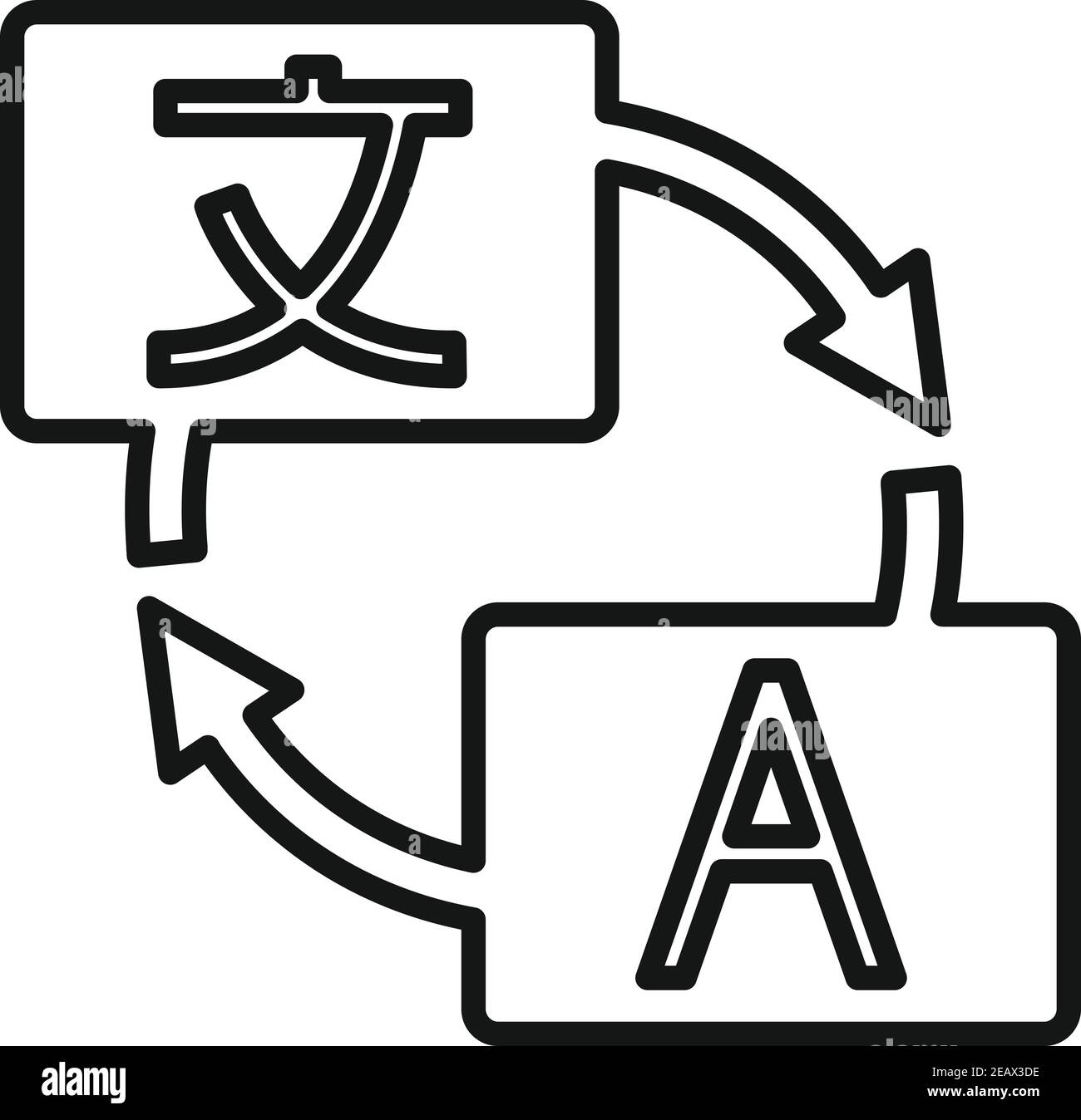 Black line translator book icon Black and White Stock Photos & Images ...