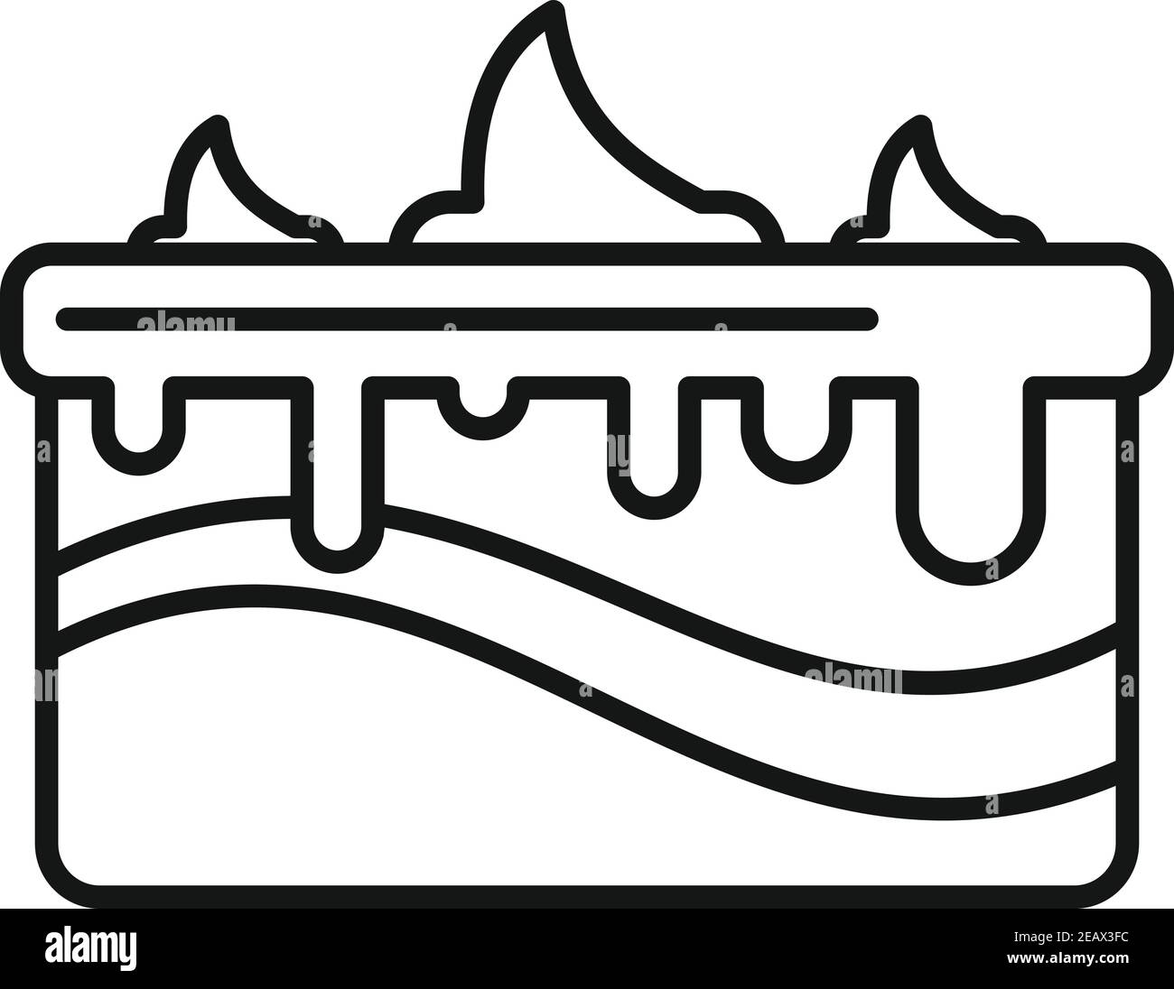 Cream cheesecake icon outline Black and White Stock Photos & Images - Alamy